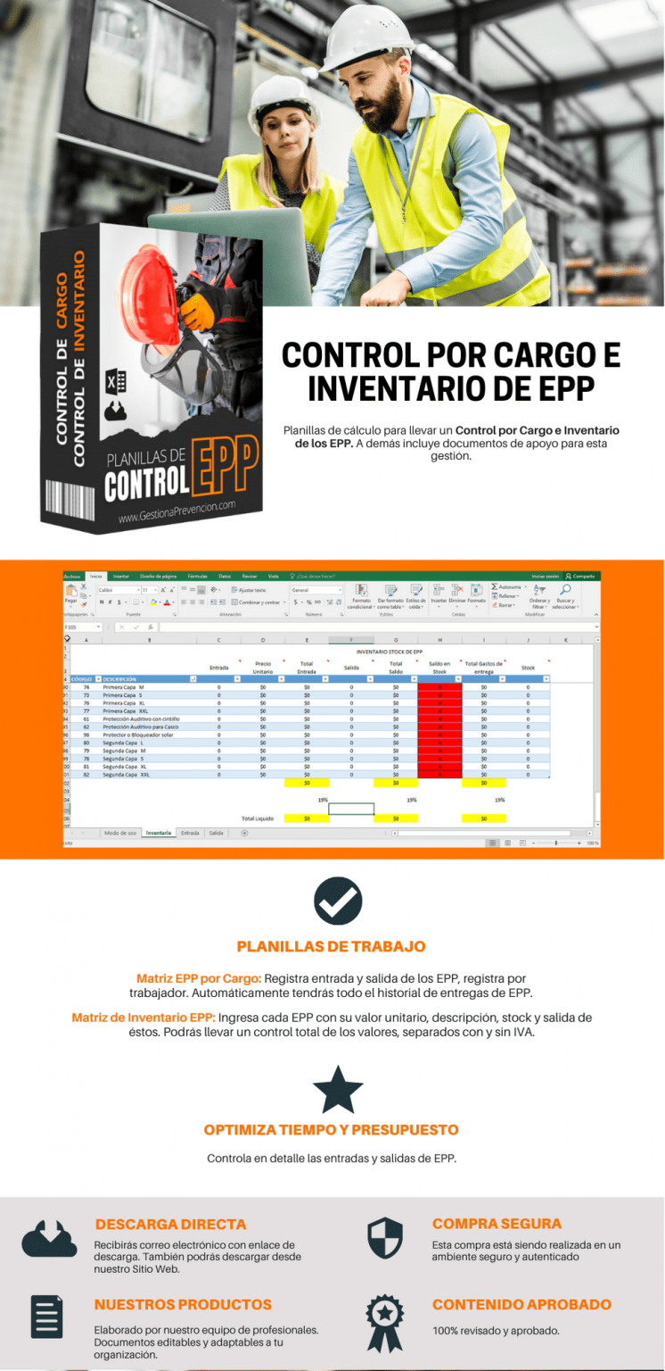 PLANILLAS DE CONTROL E INVENTARIO EPP – Gestiona Prevención